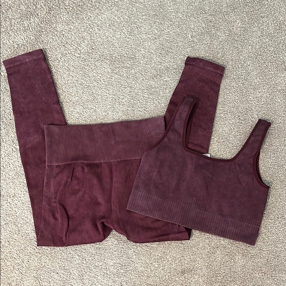 JoyLab | Other | Joylab Maroon Ribbed Activewear Set | Poshmark